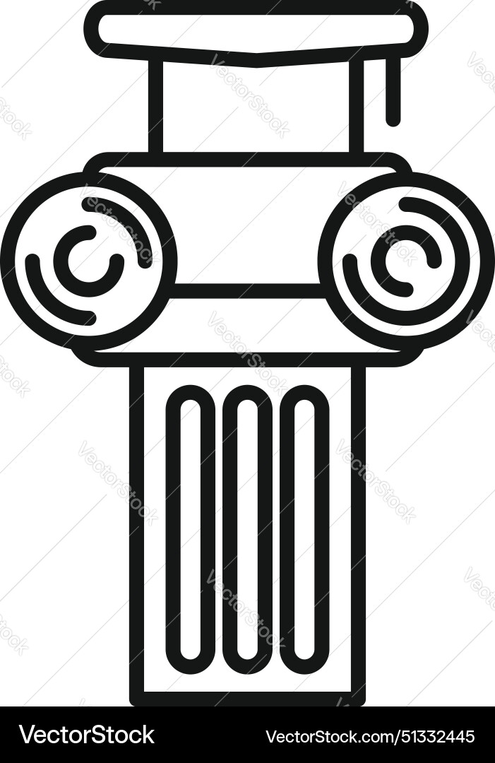 Iconic greek column line art Royalty Free Vector Image