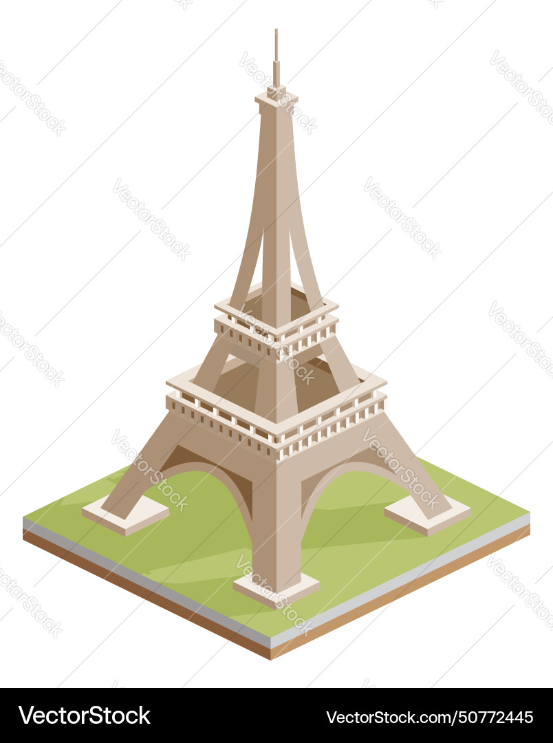 Isometric eiffel tower in paris infographic Vector Image
