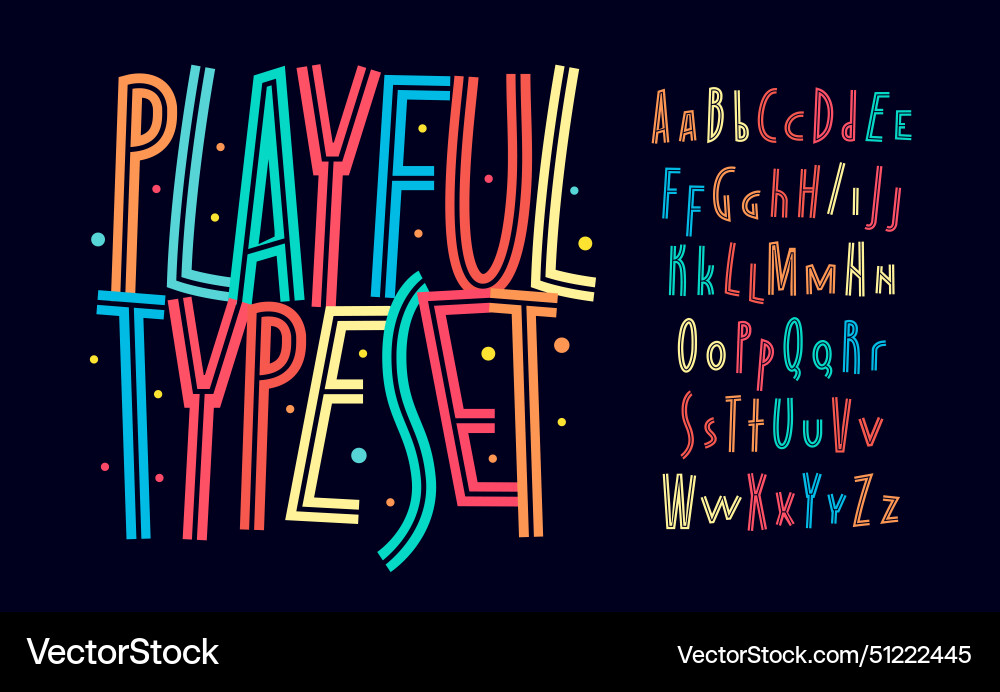 Joyful playful alphabet cartoon fun letters Vector Image