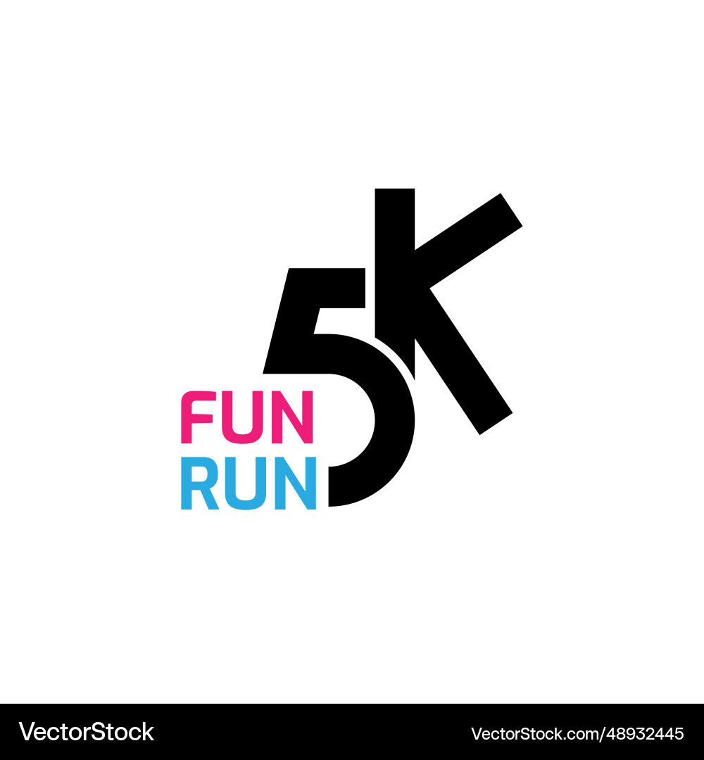 Logo design for 5k fun run event Royalty Free Vector Image