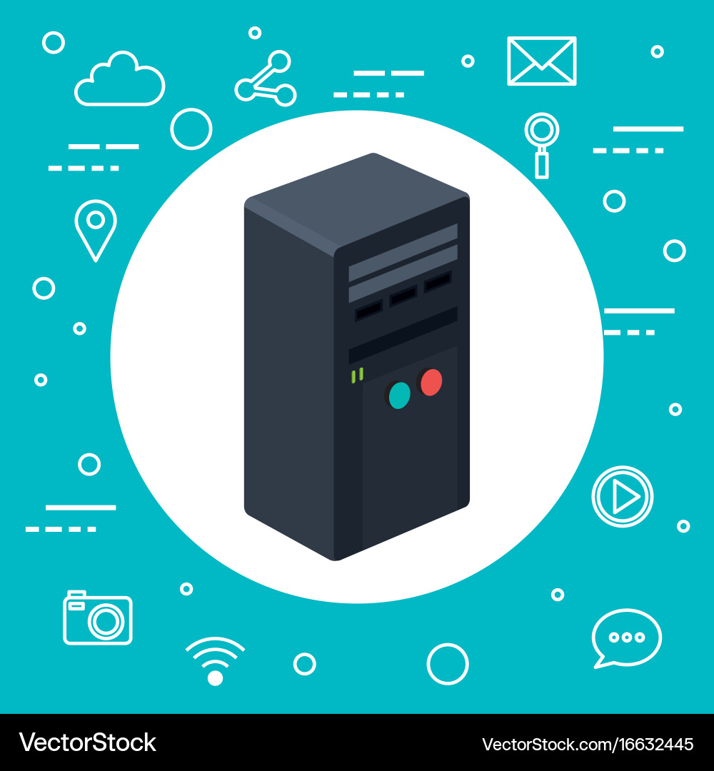 Server Workstation Technology Icons Royalty Free Vector