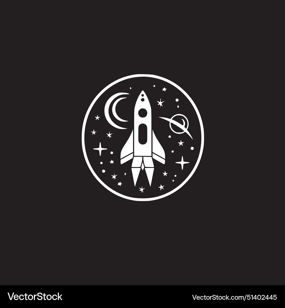 Space - minimalist and flat logo Royalty Free Vector Image
