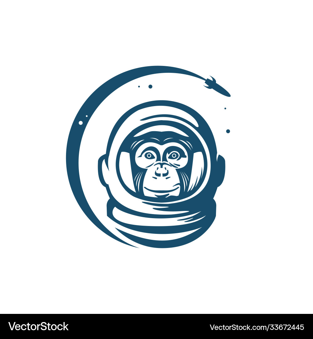 Space Monkey Astronaut Royalty Free Vector Image