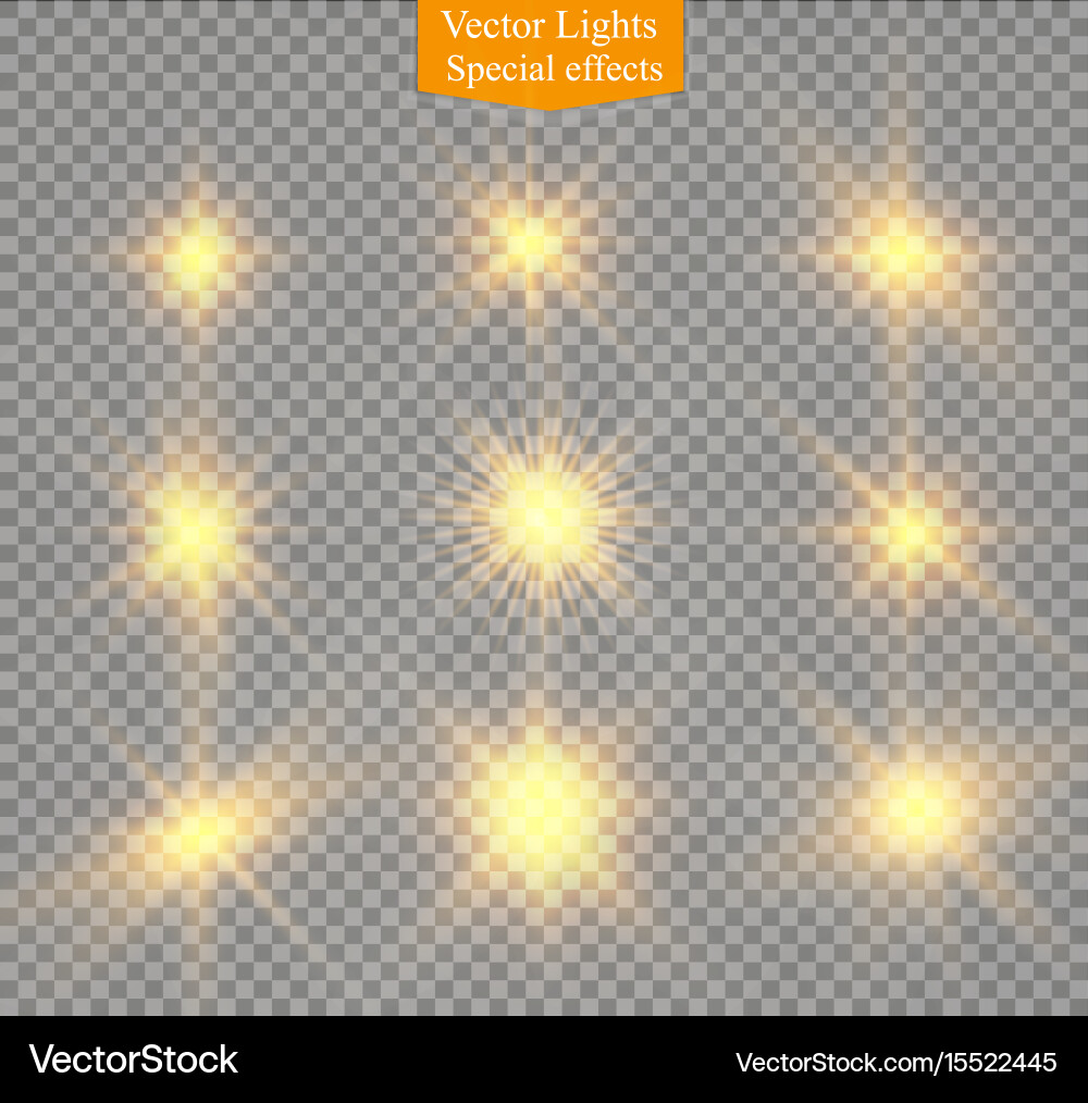 Star on a transparent backgroundlight effect Vector Image