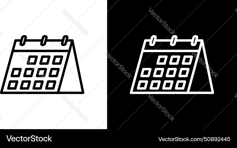 Table calendar icon set event schedule date Vector Image