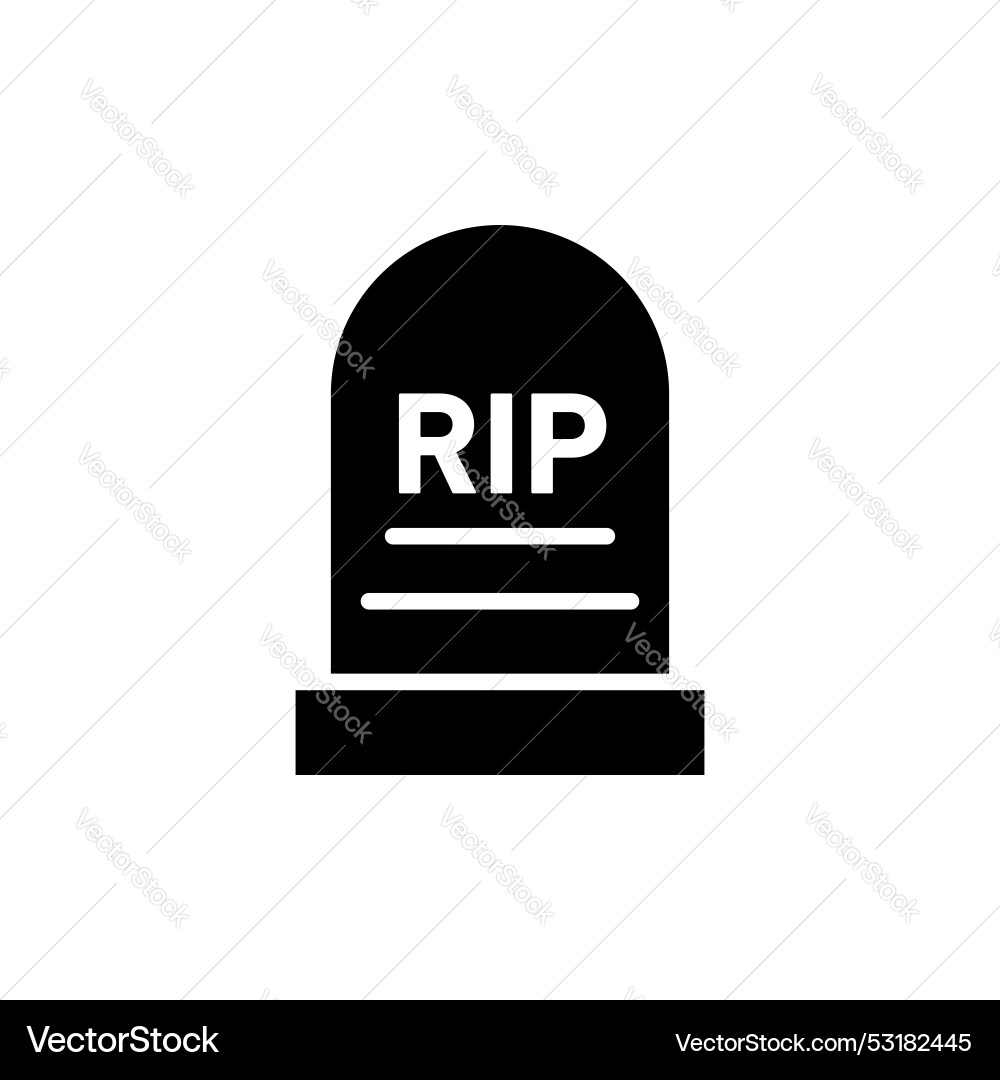 Tombstone icon set rip headstone symbol death Vector Image