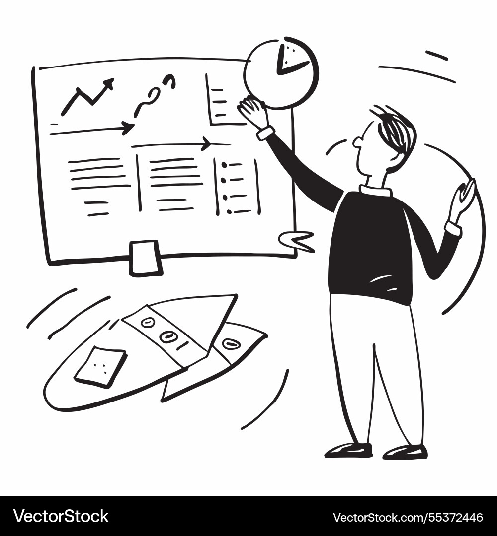 2d minimalize as financial consultant advising Vector Image