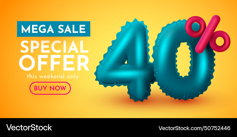 40 percent off discount creative composition Vector Image