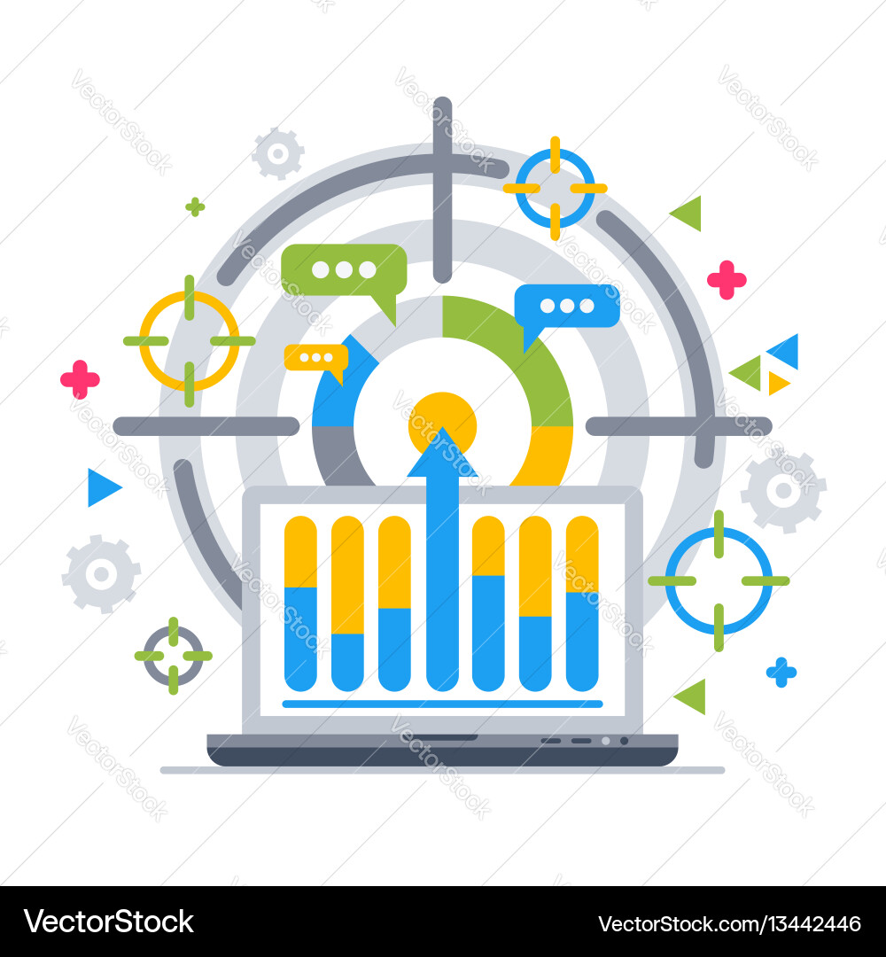 Chart analytics target Royalty Free Vector Image