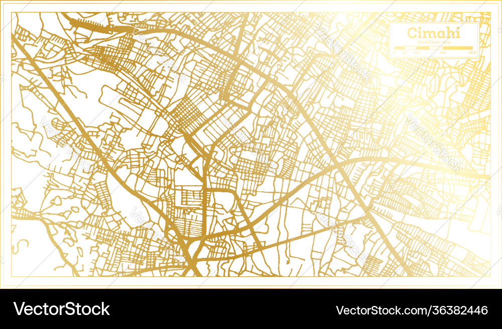 Cimahi indonesia city map in retro style Vector Image