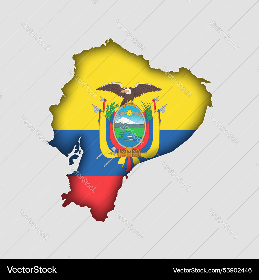 Ecuador map with flag in body Royalty Free Vector Image