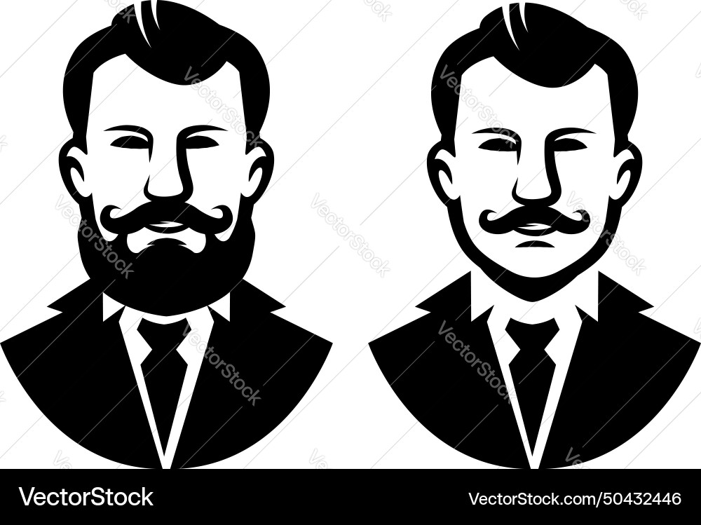 Engraving style gentleman design element Vector Image