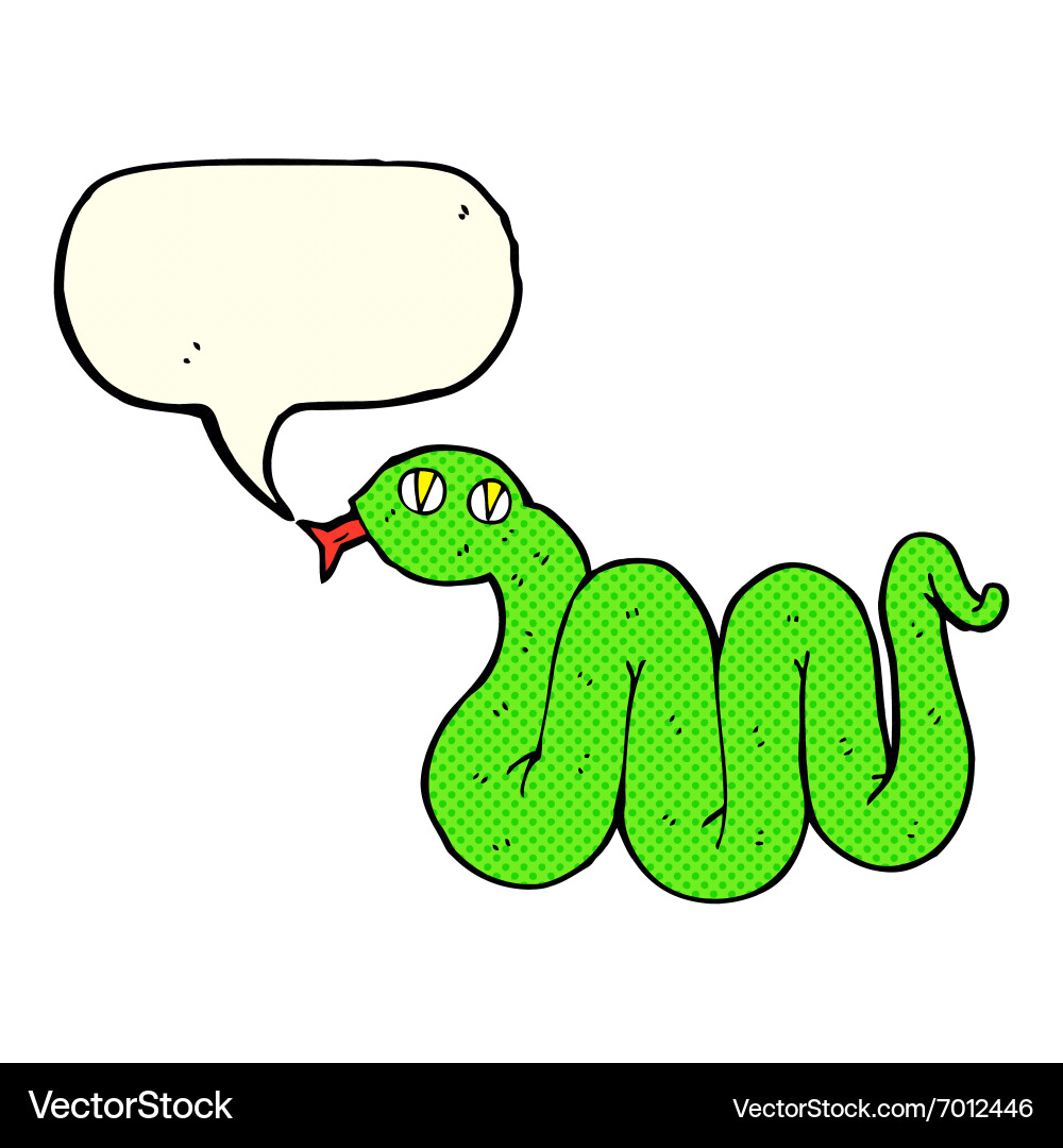 Funny cartoon snake with speech bubble Royalty Free Vector