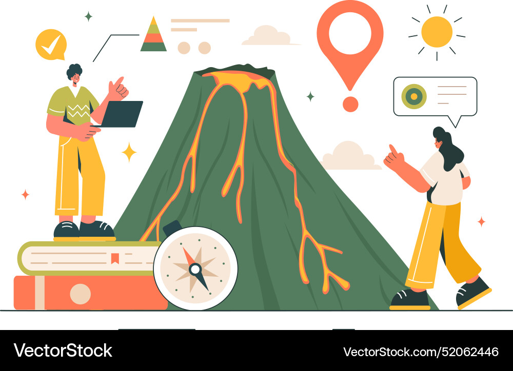 Geologist with soil analysis and features Vector Image