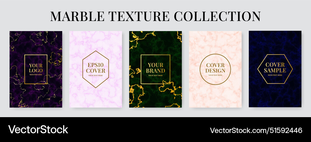 Gold Marble Abstract Pattern Set Royalty Free Vector Image