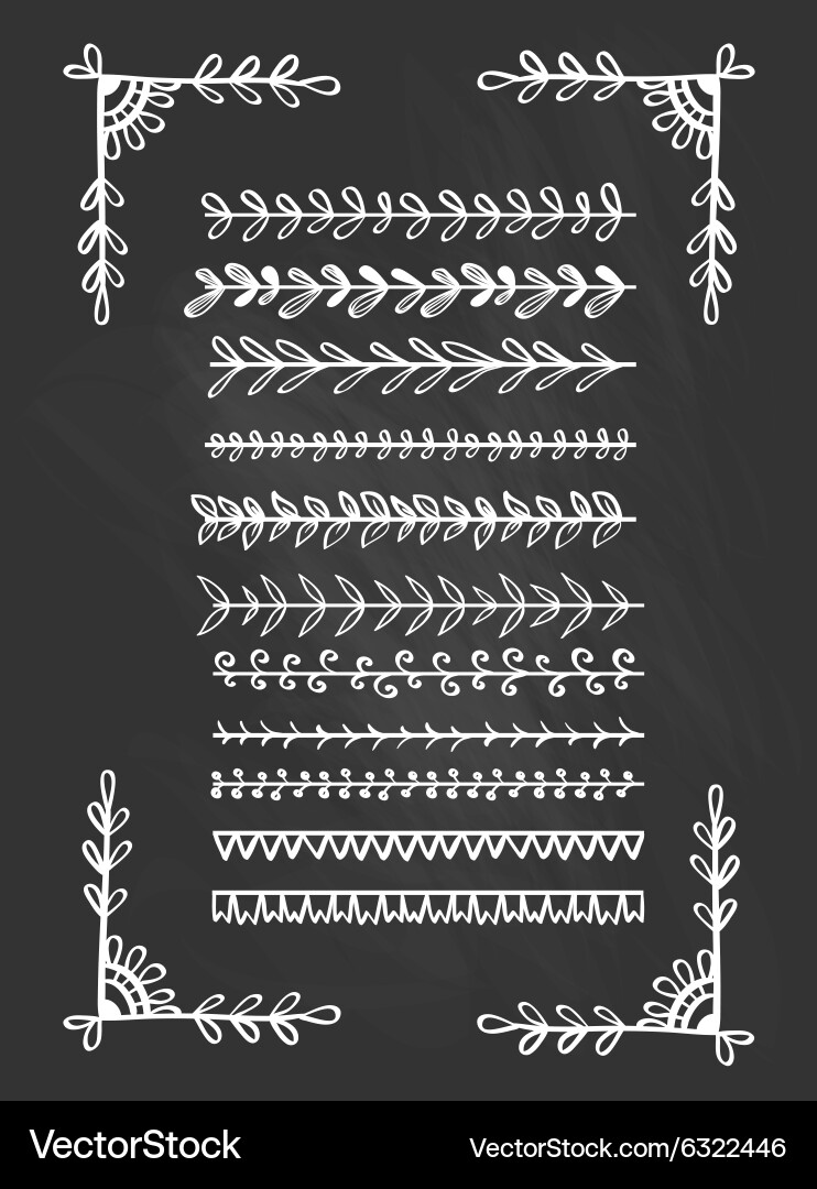 Hand Drawn Chalkboard Borders Royalty Free Vector Image