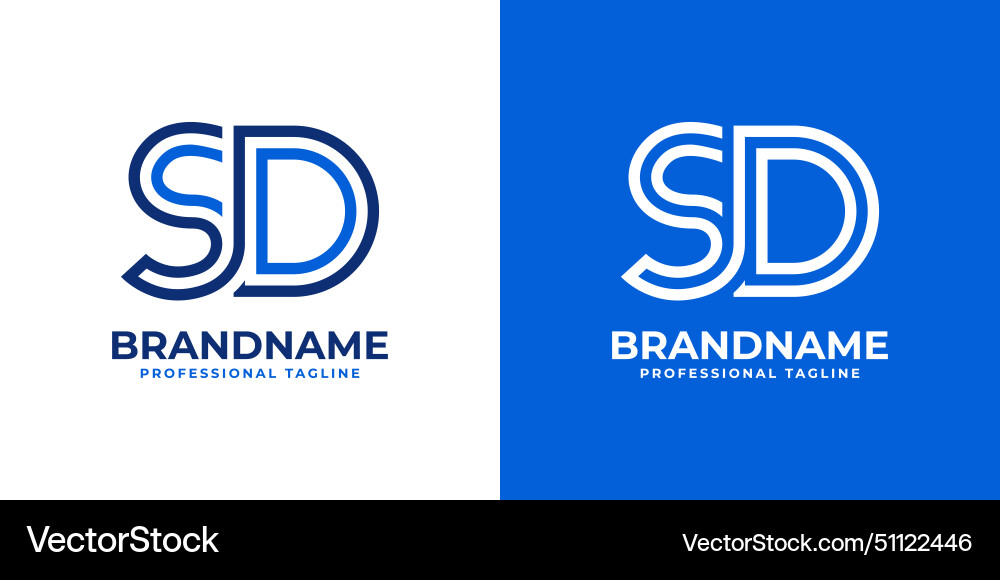 Letters sd line monogram logo suitable Royalty Free Vector