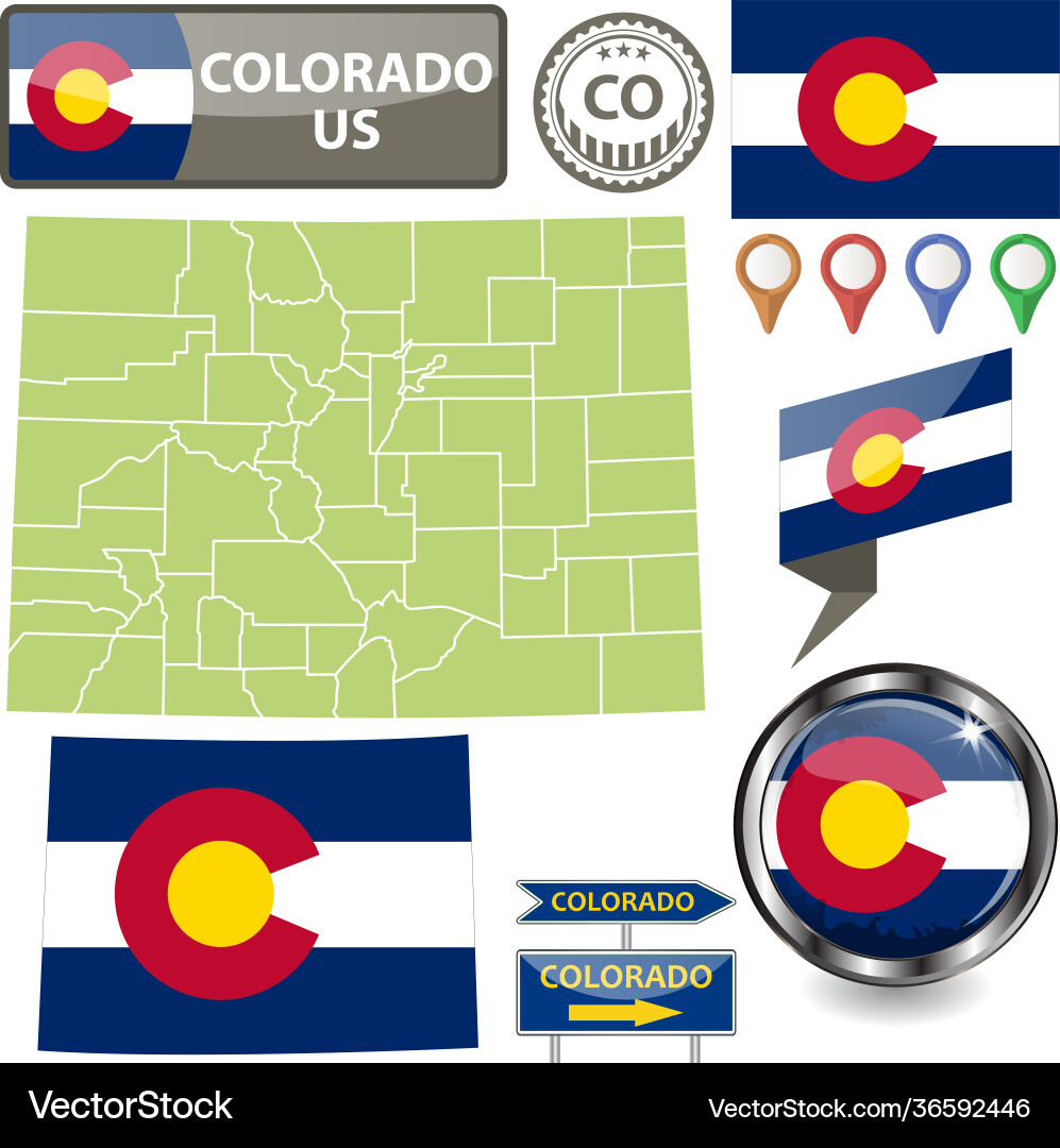 Map colorado us Royalty Free Vector Image - VectorStock