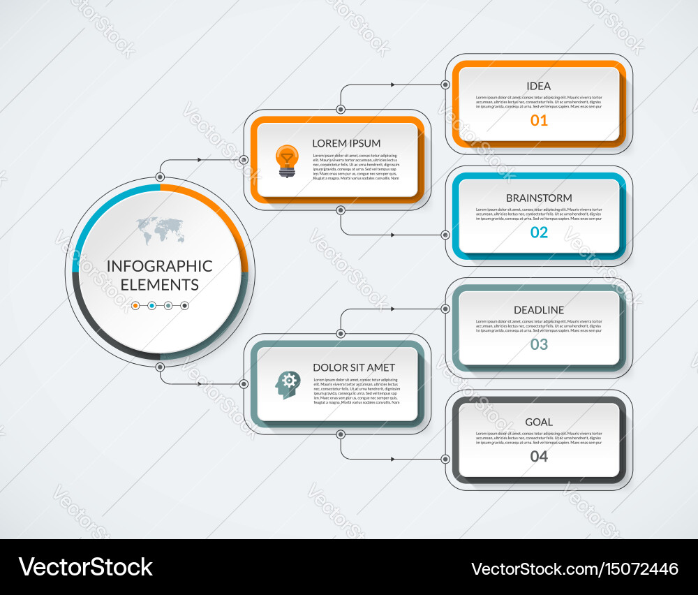Minimalist Flow Chart with Four Options Royalty Free Vector