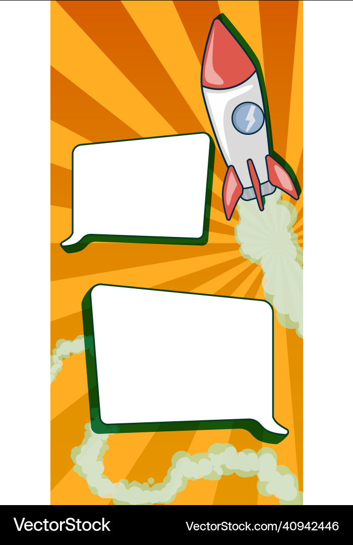 Rocket ship launching fast straight up Royalty Free Vector