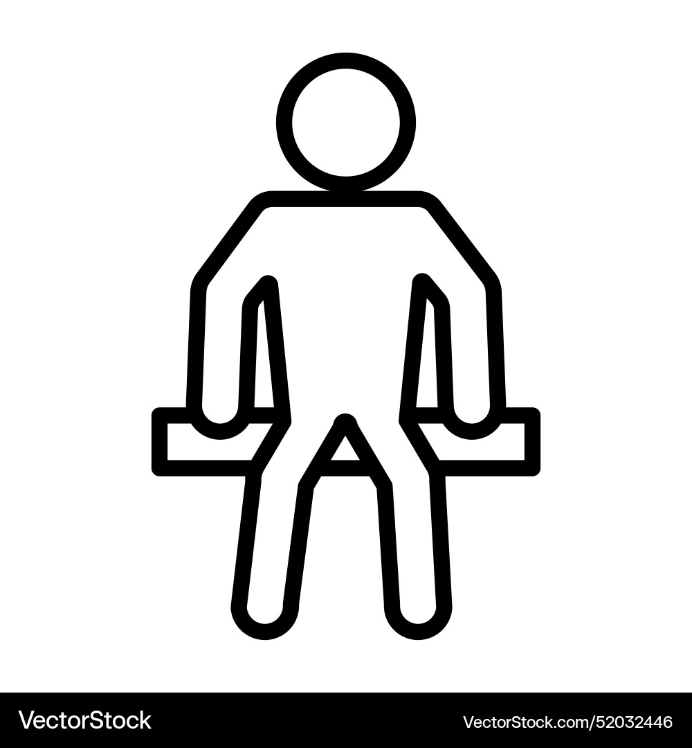 Sitting icon linear logo mark in black and white Vector Image