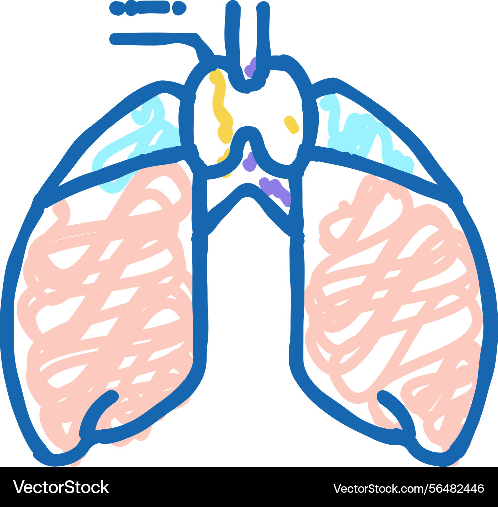 Thymus endocrinology icon doodle Royalty Free Vector Image