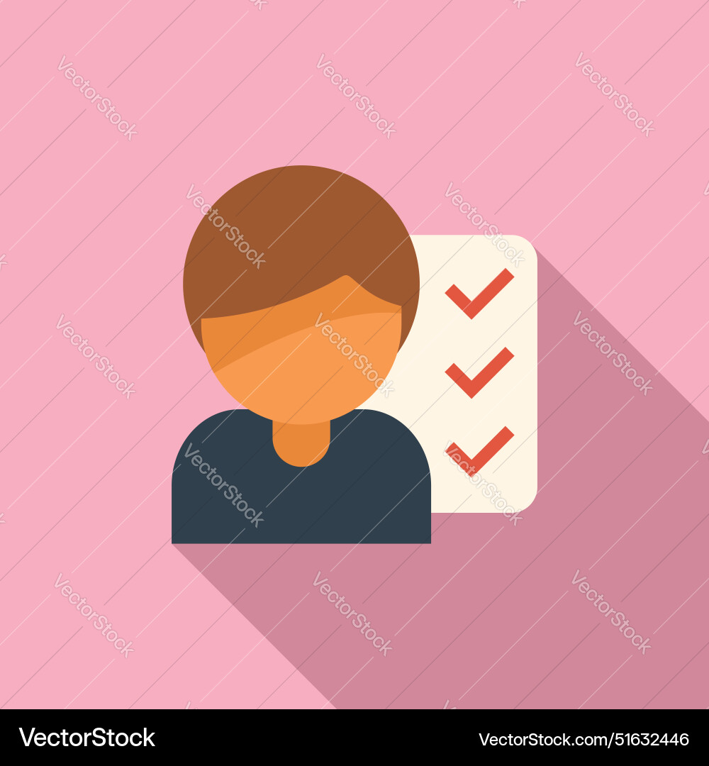 Young man completing tasks on checklist for Vector Image