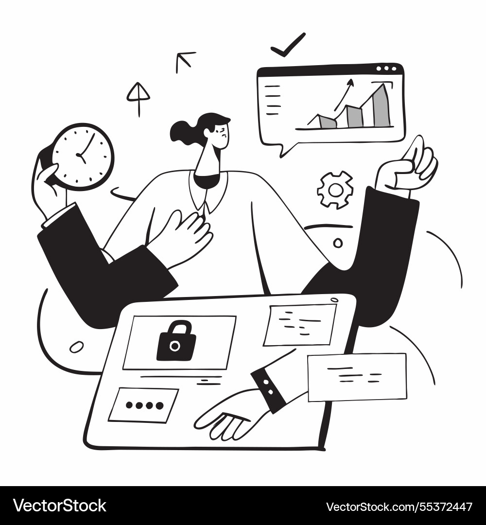 2d minimalize as financial consultant advising Vector Image