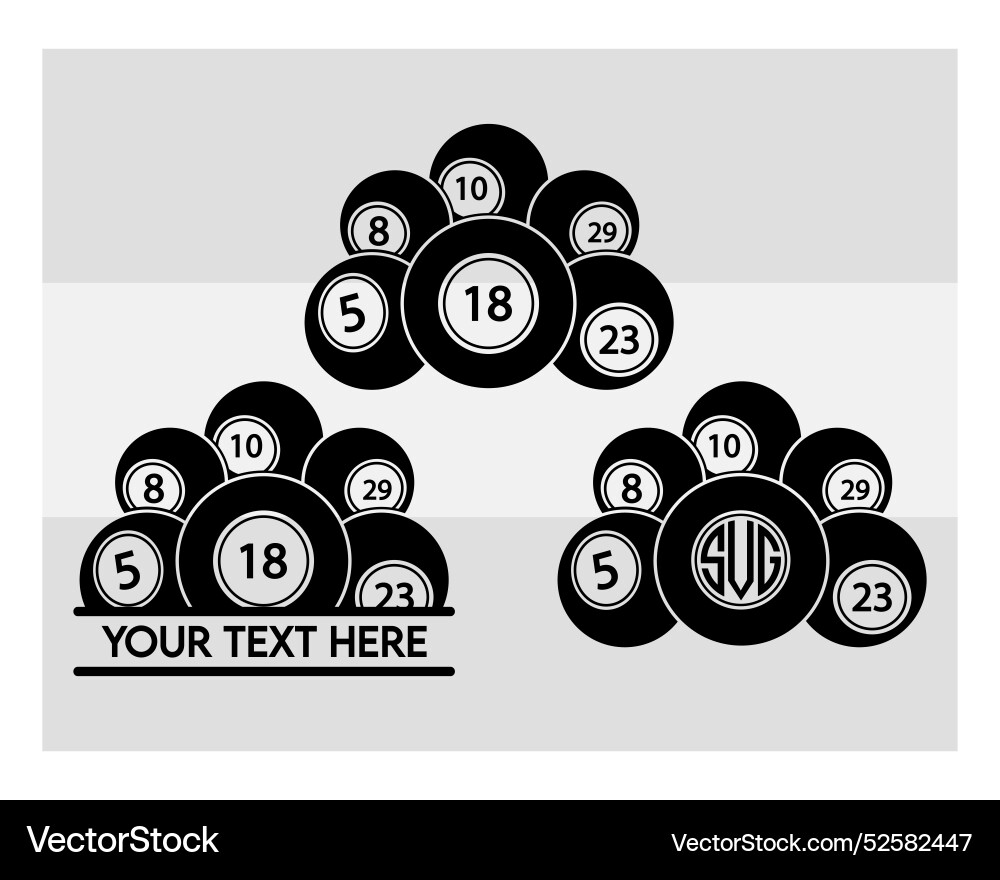 Bingo ball svg silhouette Royalty Free Vector Image
