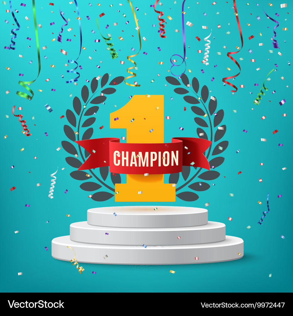 Champion winner number one background Royalty Free Vector