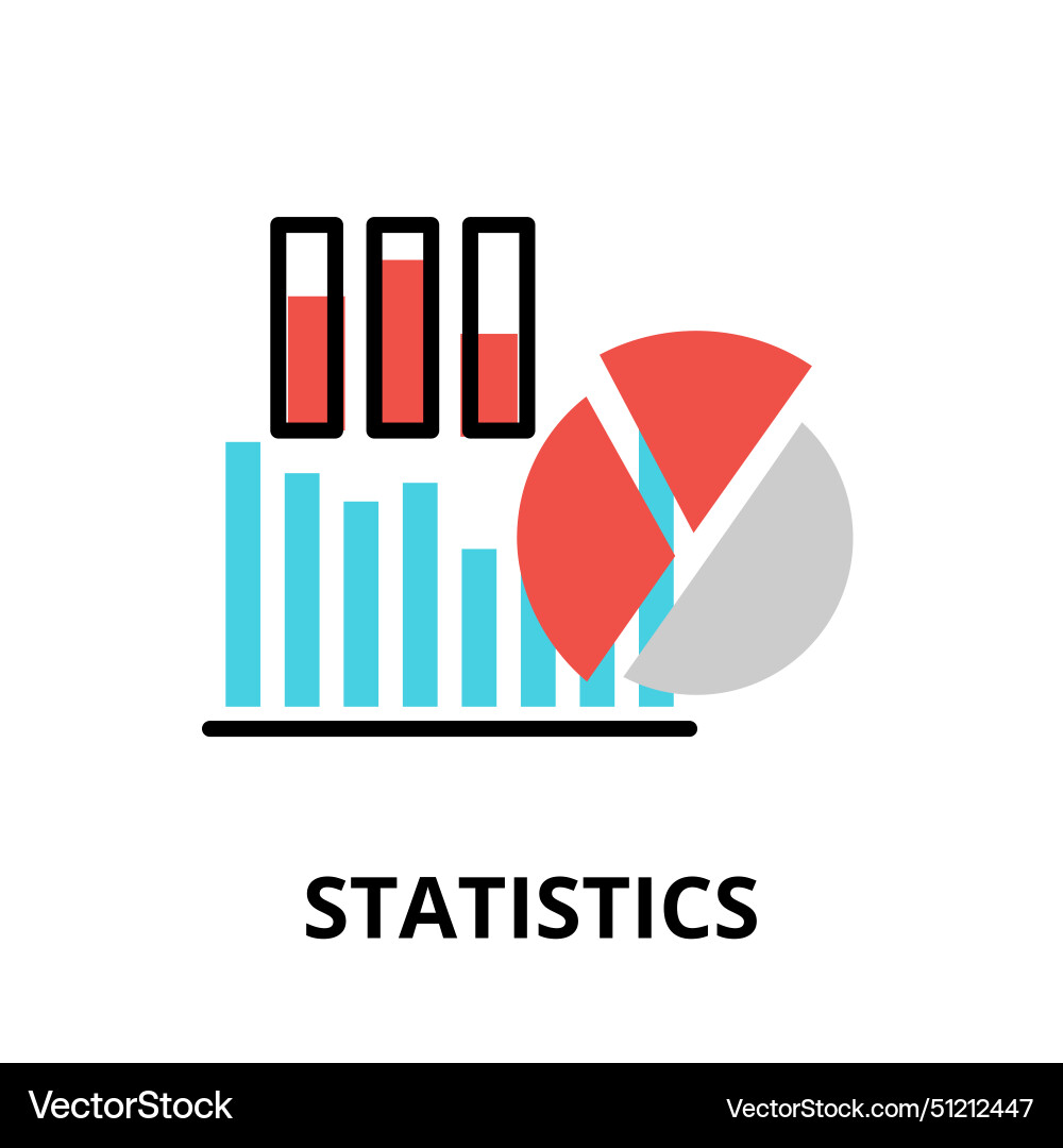 Concept of statistics icon modern flat thin line Vector Image