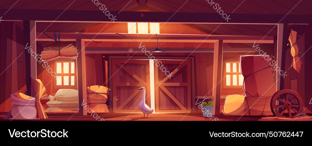 Farm barn interior design Royalty Free Vector Image