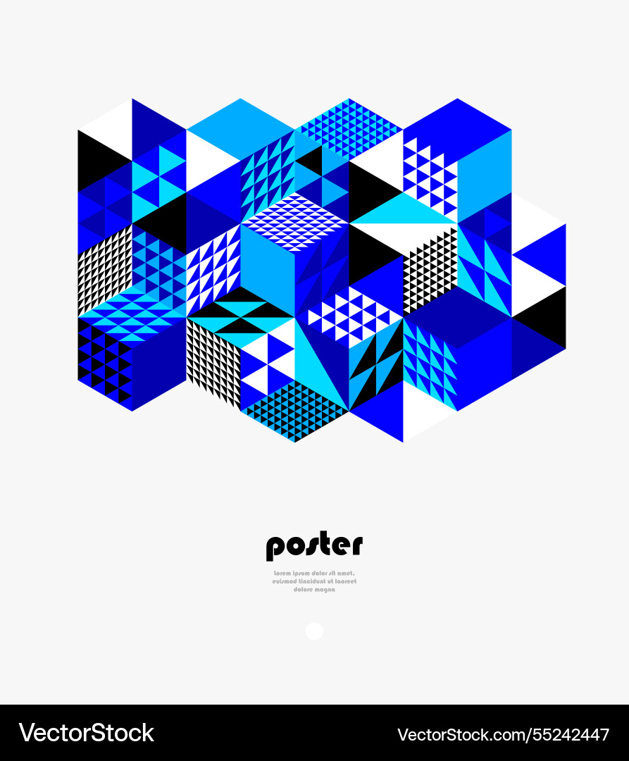 Isometric 3d cubes abstract geometric background Vector Image