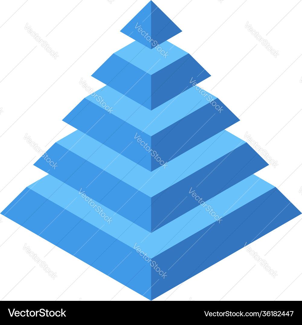 Isometric Pyramid Hierarchy Icon Royalty Free Vector Image