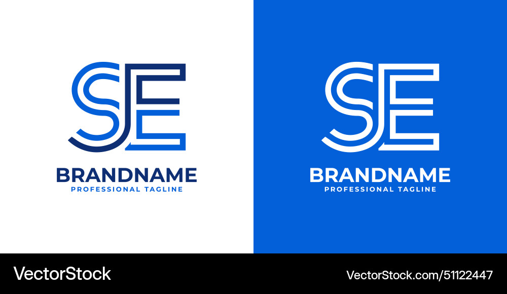 Letters se line monogram logo suitable Royalty Free Vector