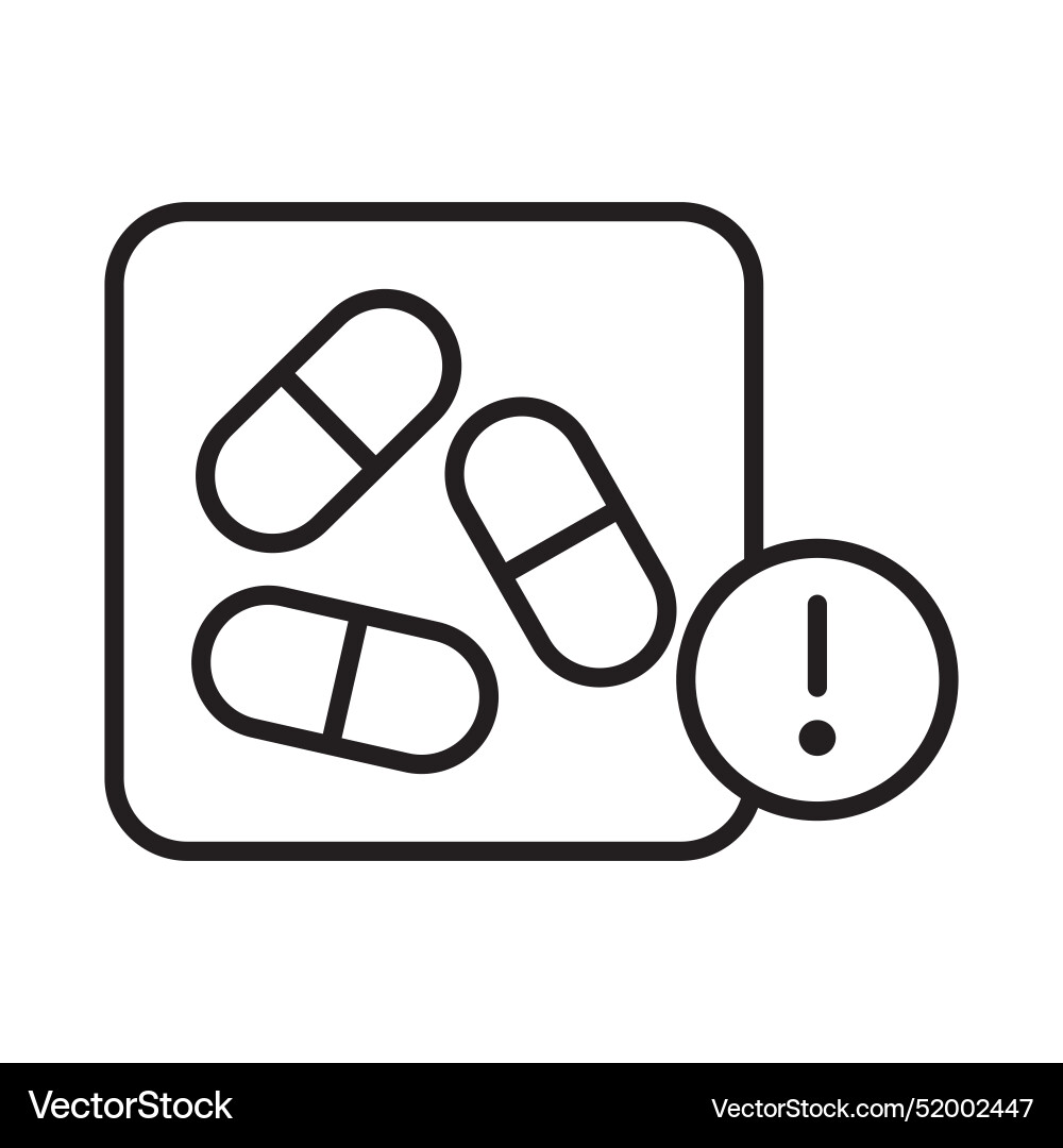 Overdose icon highlighting health risks Royalty Free Vector