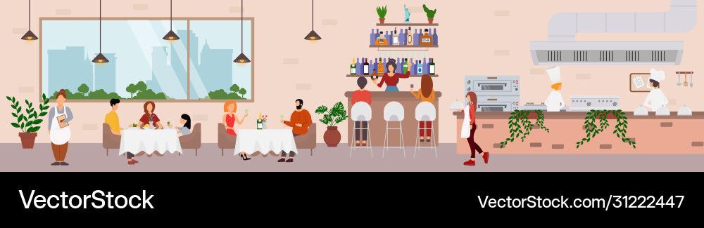 Restaurant catering food service flat Royalty Free Vector