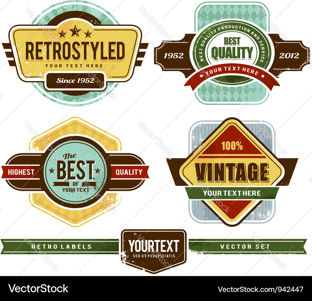 Set of grunge retro badges Royalty Free Vector Image
