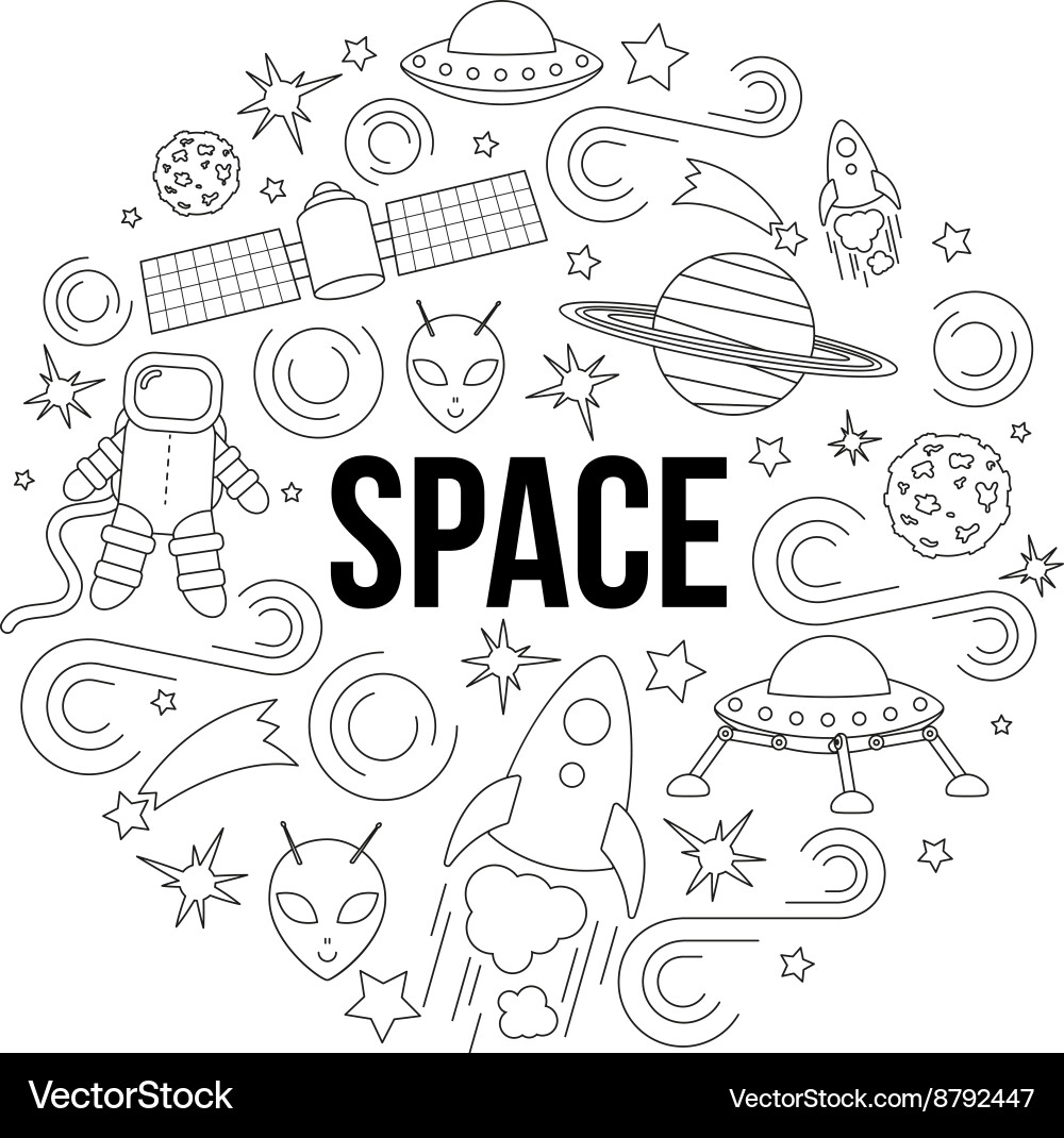 Space line icon Royalty Free Vector Image - VectorStock