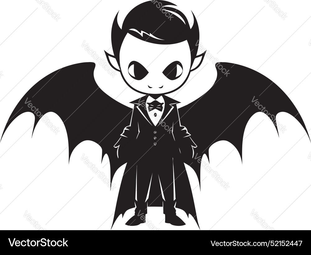 Tiny charm chibi dracula design winged fantasy Vector Image