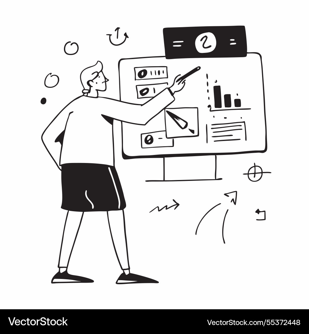 2d minimalize as financial consultant advising Vector Image