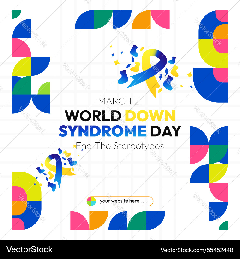 Celebrate with artistic design for down syndrome Vector Image