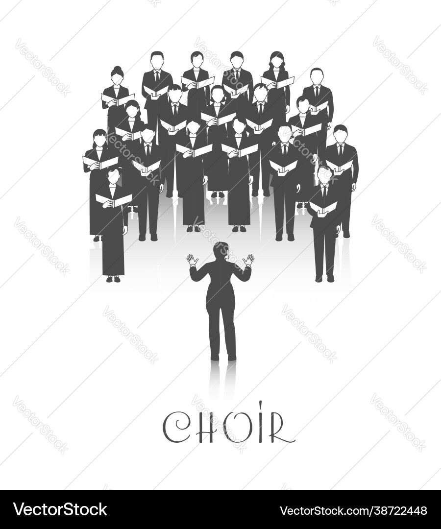 Choir peroforrmance black image Royalty Free Vector Image