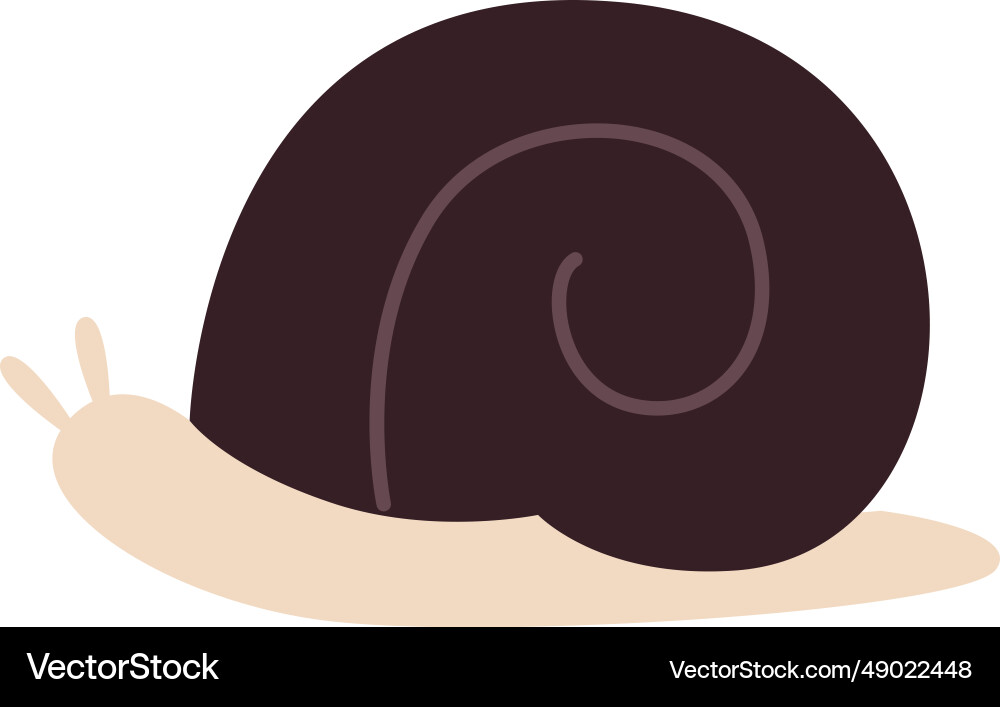 Cute forest sleepy snail Royalty Free Vector Image