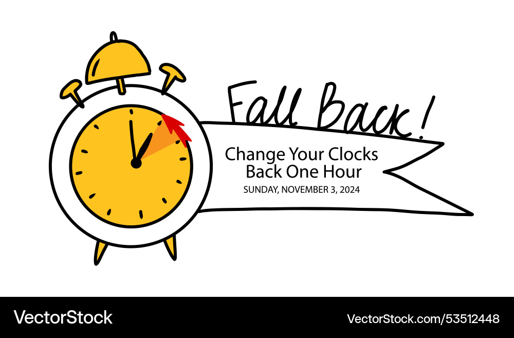 Daylight saving time fall backward schedule Vector Image
