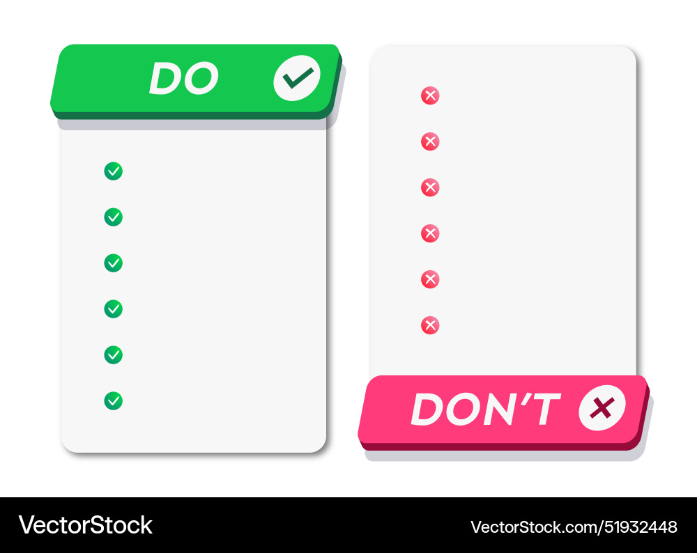 Do and dont infographic template Royalty Free Vector Image