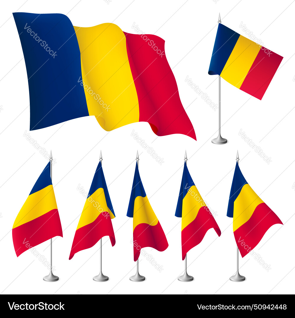 Flags of chad Royalty Free Vector Image - VectorStock