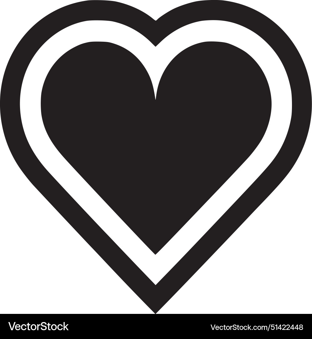 Heart - black and white Royalty Free Vector Image