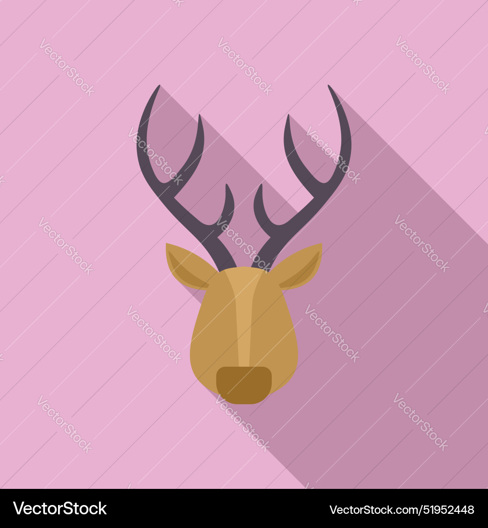 Hunter trophy icon with deer head on pink Vector Image
