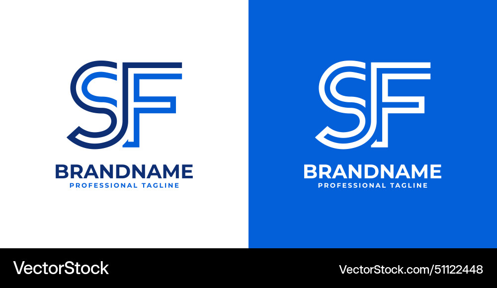 Letters sf line monogram logo suitable Royalty Free Vector